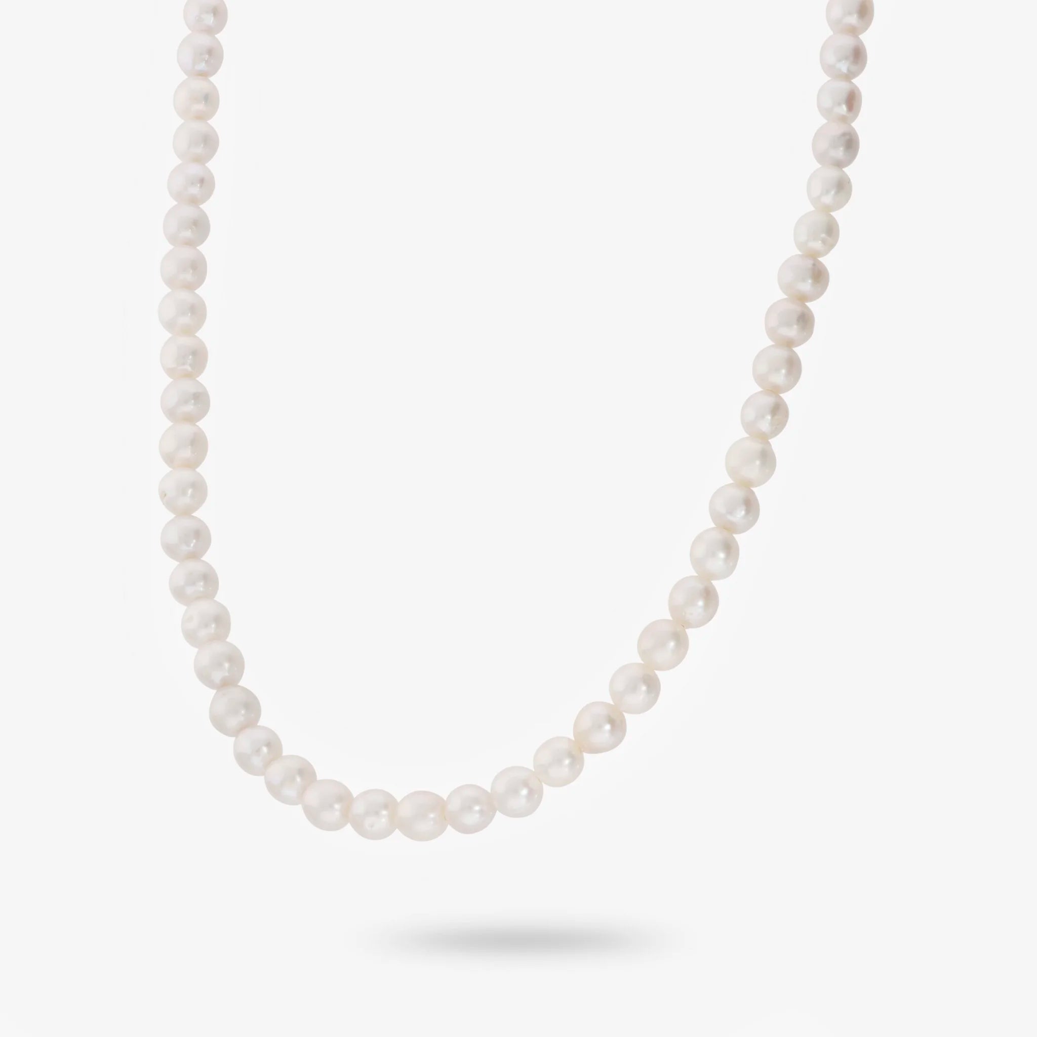 Long Necklace in 18Kt Yellow Gold Plated 925 Silver with White Baroque ...
