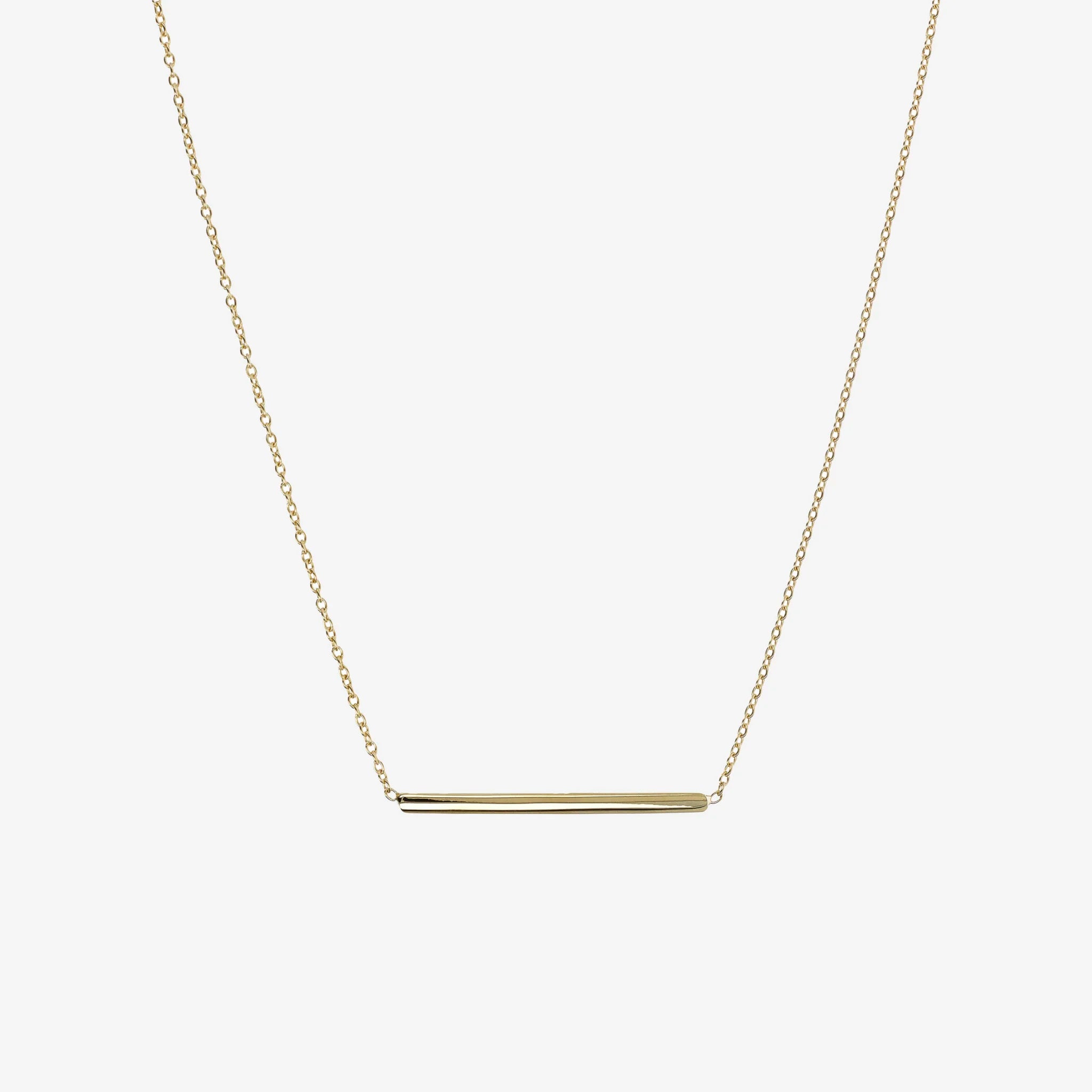 375 Gold Forzatina Chain Necklace with Polished Bar - Milor