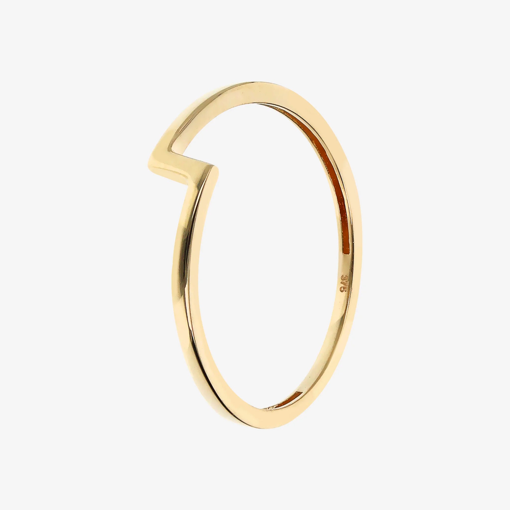 375 Gold Band Ring Square Design - Milor